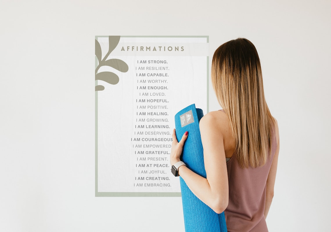 Set of Daily Affirmation Prints Therapy Office Decor I Am Affirmations ...