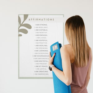 Set of Daily Affirmation Prints Therapy Office Decor I Am Affirmations ...