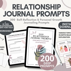200 Journal Prompts for Self Discovery, Guided Relationships Journal ...