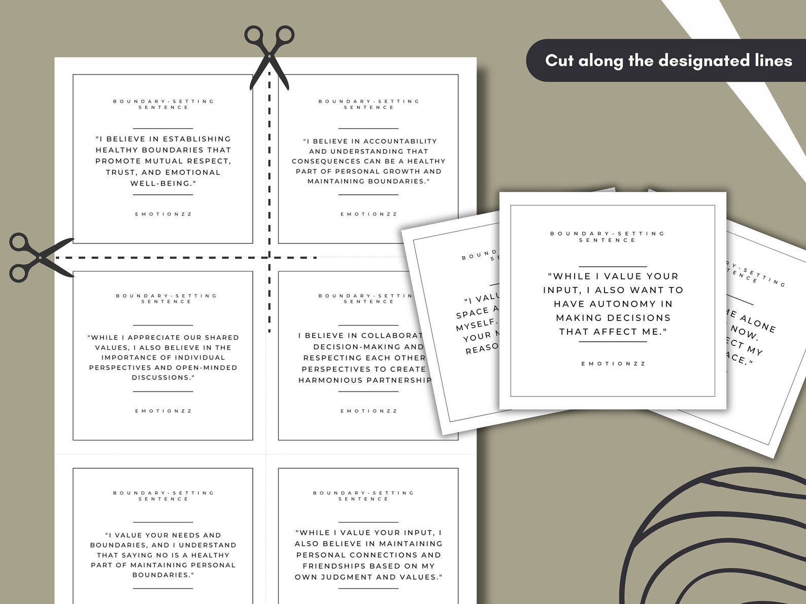 Therapy Cards for Setting Boundaries, Therapy Printable Game, Self-care Tool, Communication ...