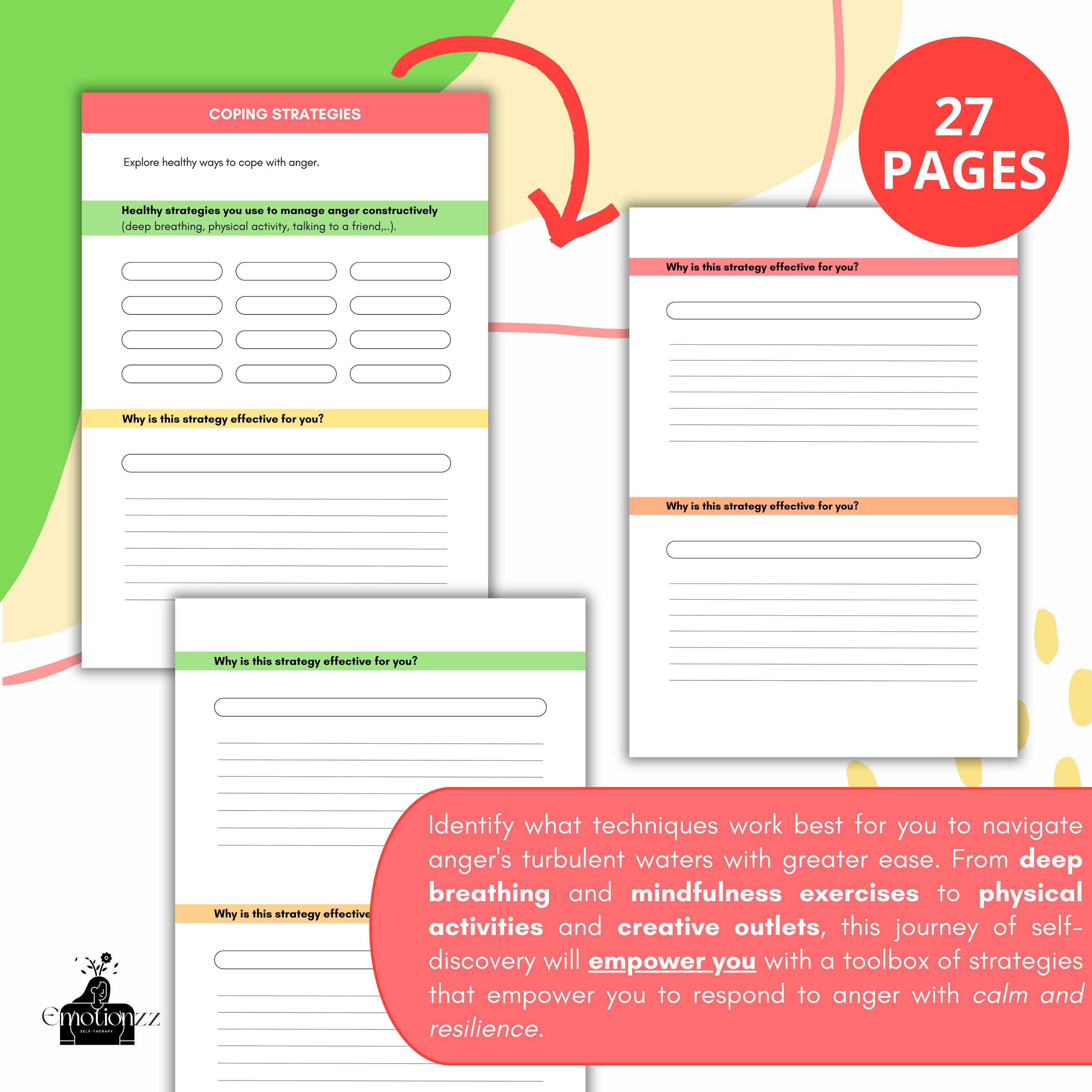 Anger Management Workbook for Emotional Regulation Self - Etsy