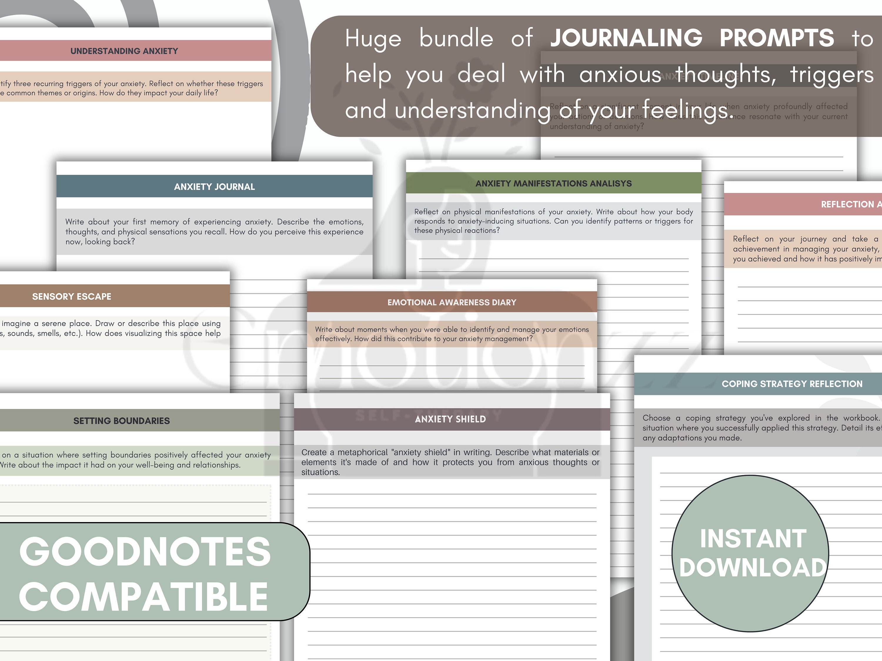 Anxiety Journal for Stress Relief, Emotional Support Workbook ...