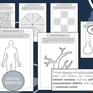 Art Therapy Worksheet Bundle for CBT Therapy Counseling Group Therapy ...
