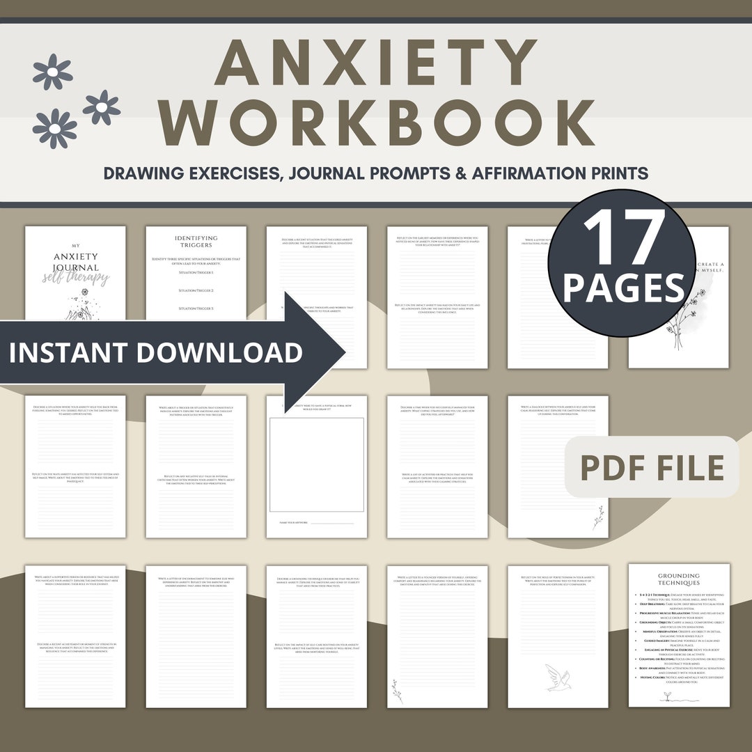 Mental Health Journal, Printable Anxiety Relief Worksheets, Self Help ...