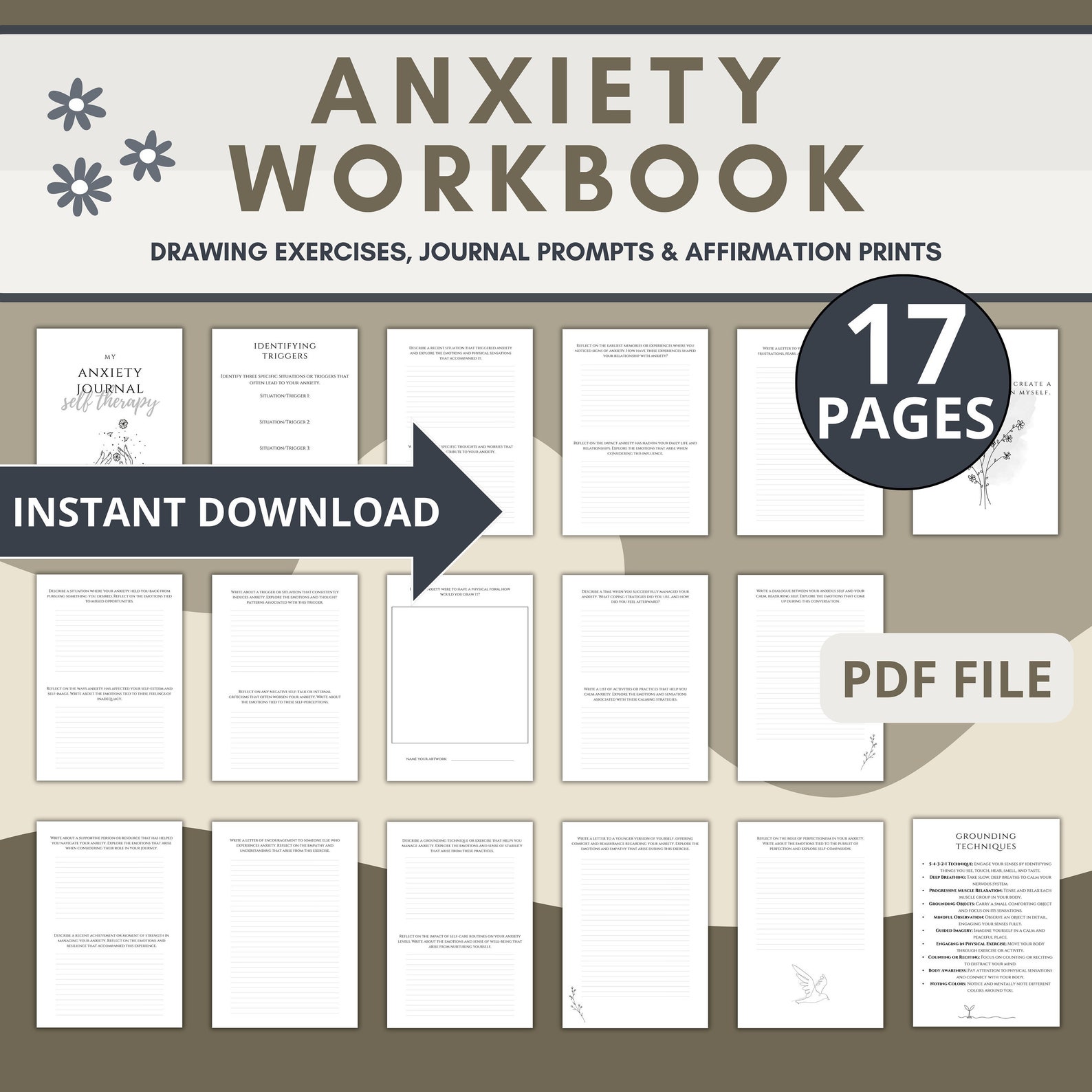 Mental Health Journal, Printable Anxiety Relief Worksheets, Self Help ...