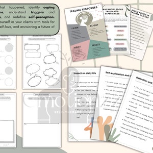 Trauma Healing Bundle, Printable Art Therapy Worksheets, CBT ...