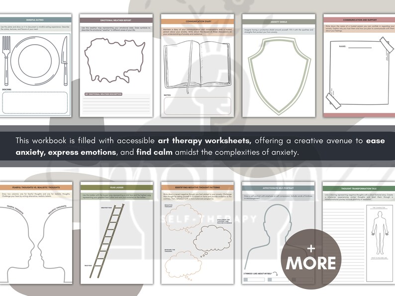 Anxiety Workbook: Stress Relief, Art Therapy (PDF Pattern) - Etsy