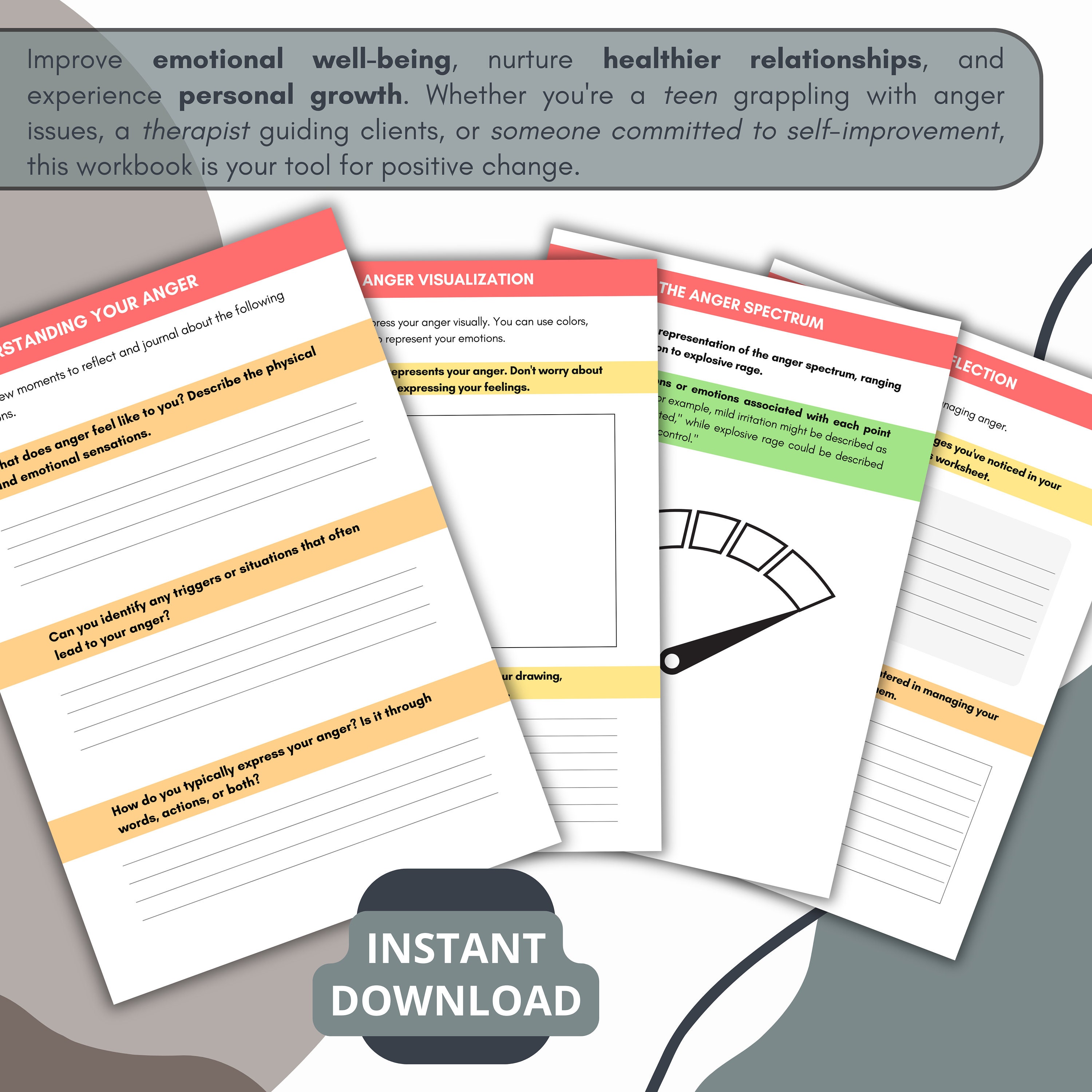 Anger Management Workbook for Emotional Regulation Self Therapy ...