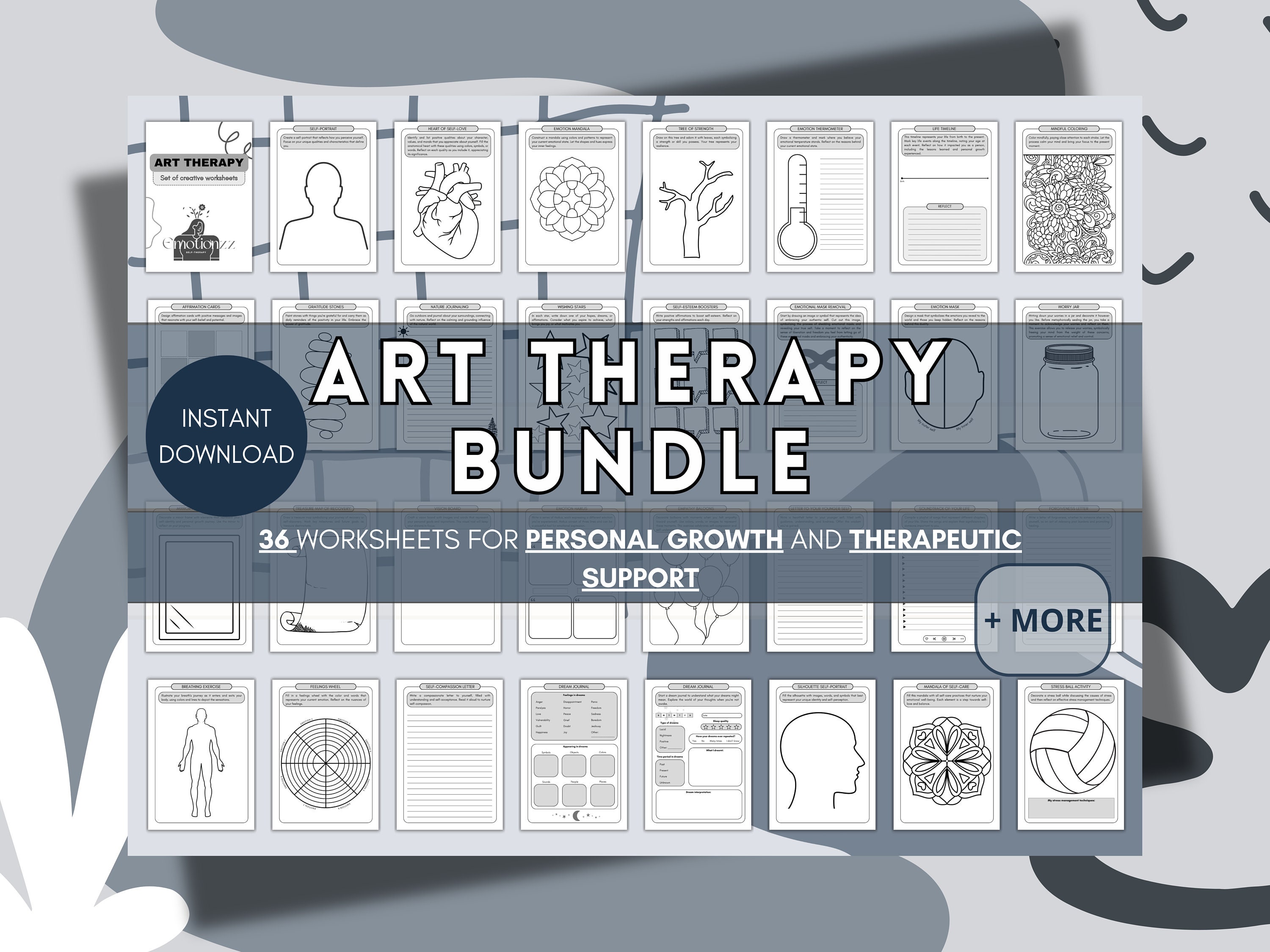 Therapy Mega Bundle, 190+ DBT Therapist Resources, Art Worksheets (PDF ...
