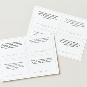 Guided Self Reflection Cards for Therapists, Therapy Printables ...
