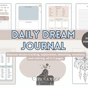 Daily Dream Journal: Guided Workbook, Art Therapy (PDF Pattern) - Etsy