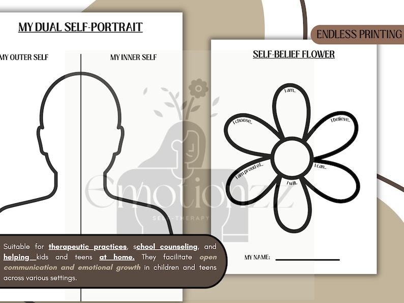 Printable Art Therapy Bundle Emotional Regulation Worksheets - Etsy ...