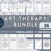 Printable Art Therapy Bundle, Emotional Regulation Worksheets, CBT Tool ...