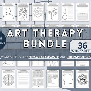 Art Therapy Worksheet Bundle for CBT Therapy Counseling Group Therapy ...