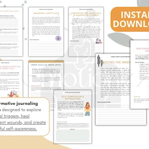 Art Therapy Inner Child Bundle, Printable CBT Counseling Tools, Group ...