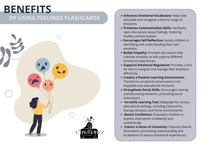 Printable Emotions Flashcards for Kids: Therapy & Homeschool (PDF) - Etsy