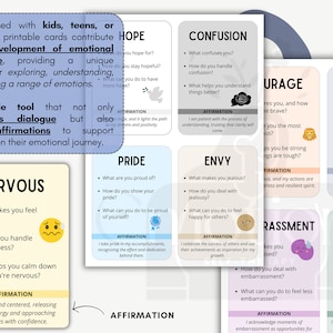 Mental Health Tool, Printable Emotion Exploration Cards, Therapy ...