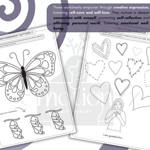 Art Therapy Worksheet Bundle for Trauma Healing, CBT Tool, Mental ...