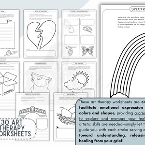 Grief Healing Bundle, Art Therapy Worksheets, CBT Infographics ...