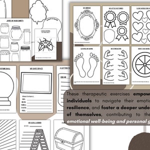 Art Therapy Bundle, Printable CBT Counseling Tools, Group Therapy ...