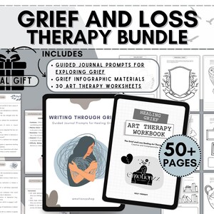 Grief Healing Bundle, Art Therapy Worksheets, CBT Infographics ...