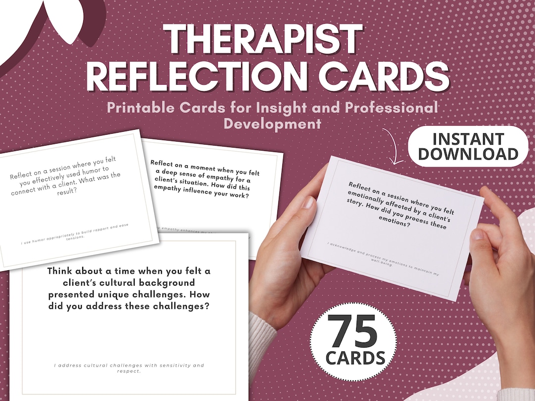 Guided Self Reflection Cards for Therapists, Therapy Printables, Counseling Resources, Daily ...