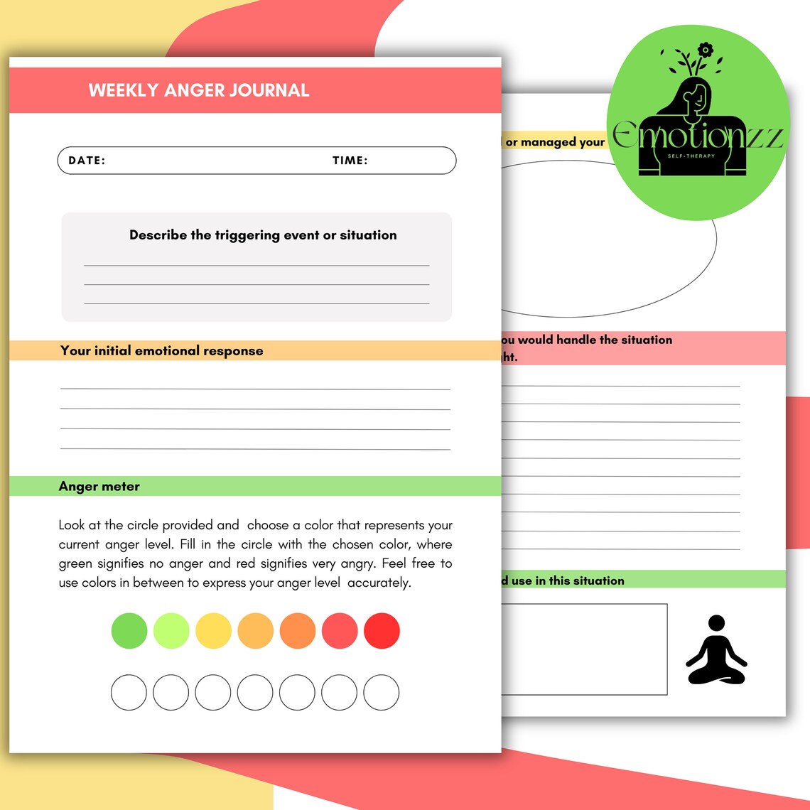 Anger Management Workbook for Emotional Regulation Self - Etsy