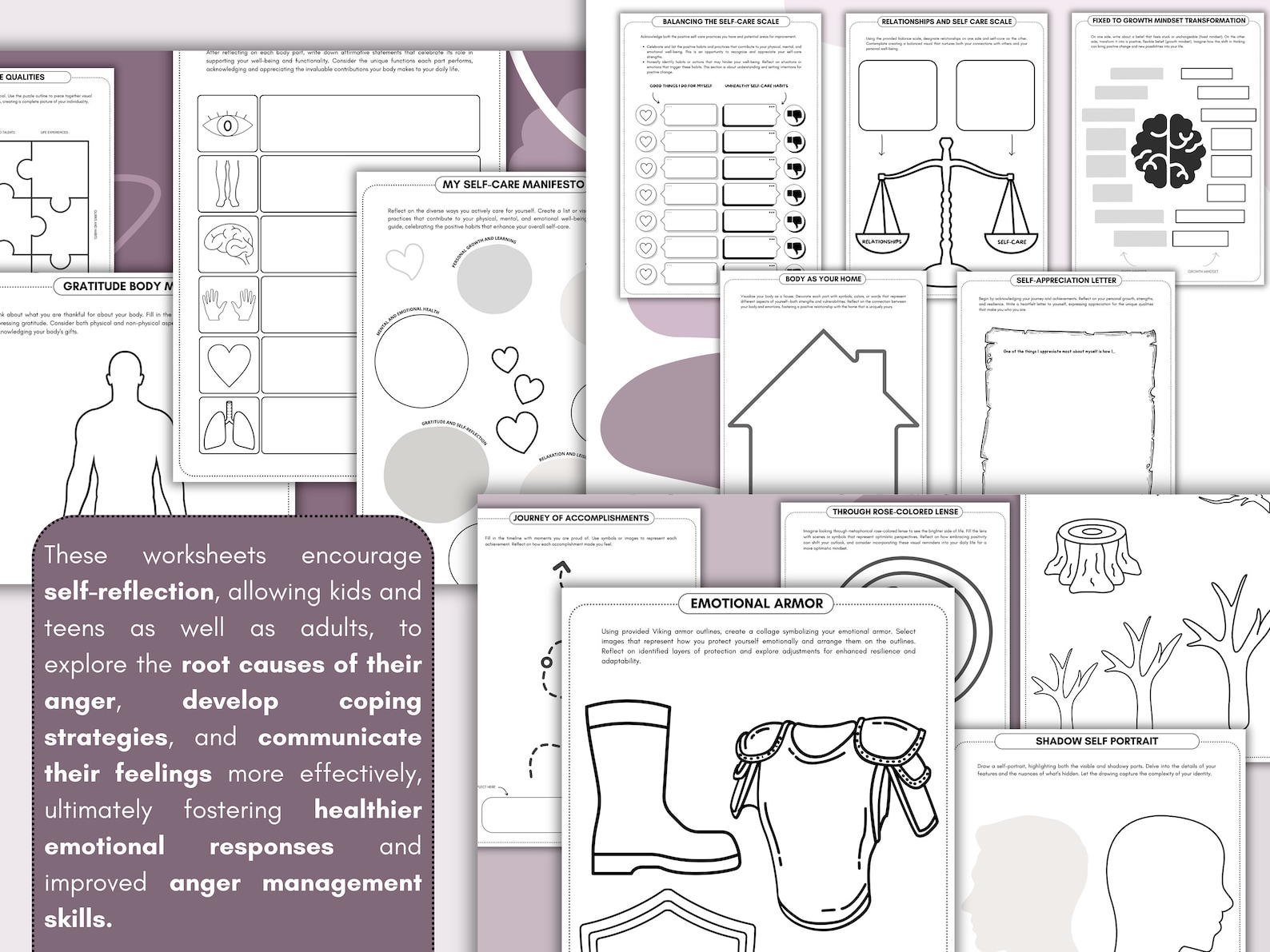 Art Therapy Bundle, Printable CBT Counseling Tools, Group Therapy ...
