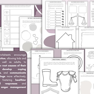 Art Therapy Bundle, Printable CBT Counseling Tools, Group Therapy ...