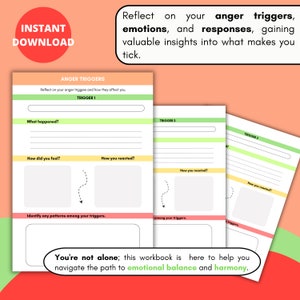Anger Management Workbook for Emotional Regulation Self - Etsy