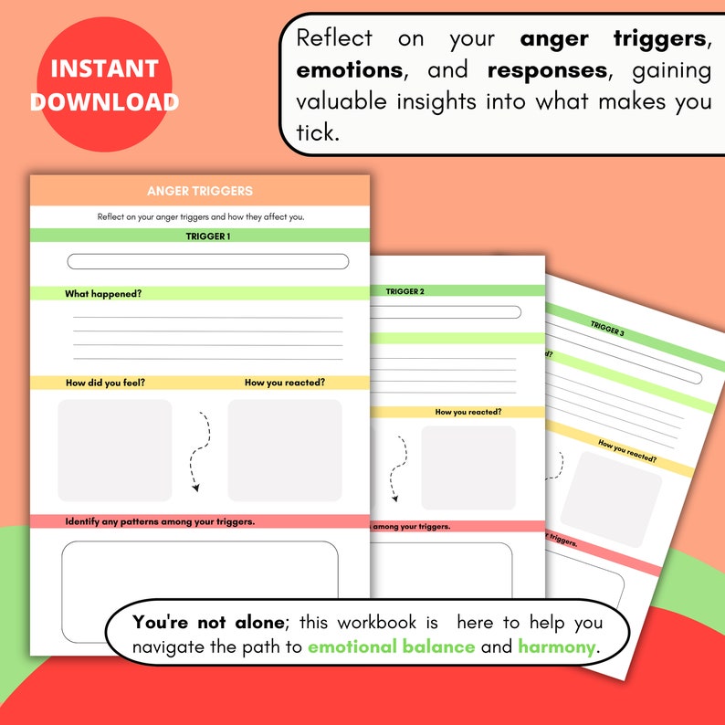 Anger Management Workbook for Emotional Regulation Self - Etsy