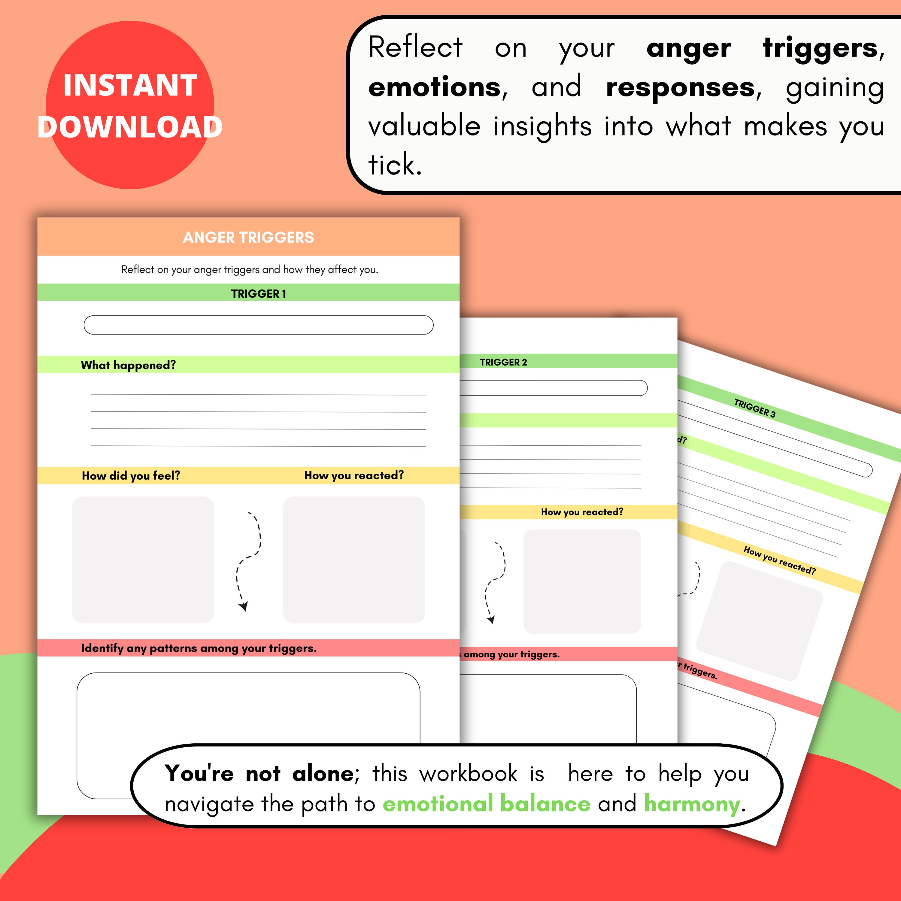 Anger Management Workbook for Emotional Regulation Self - Etsy