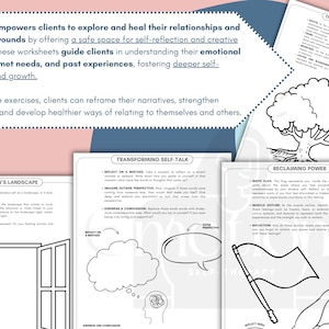 Art Therapy Worksheet Bundle for CBT Therapy Counseling Group Therapy ...