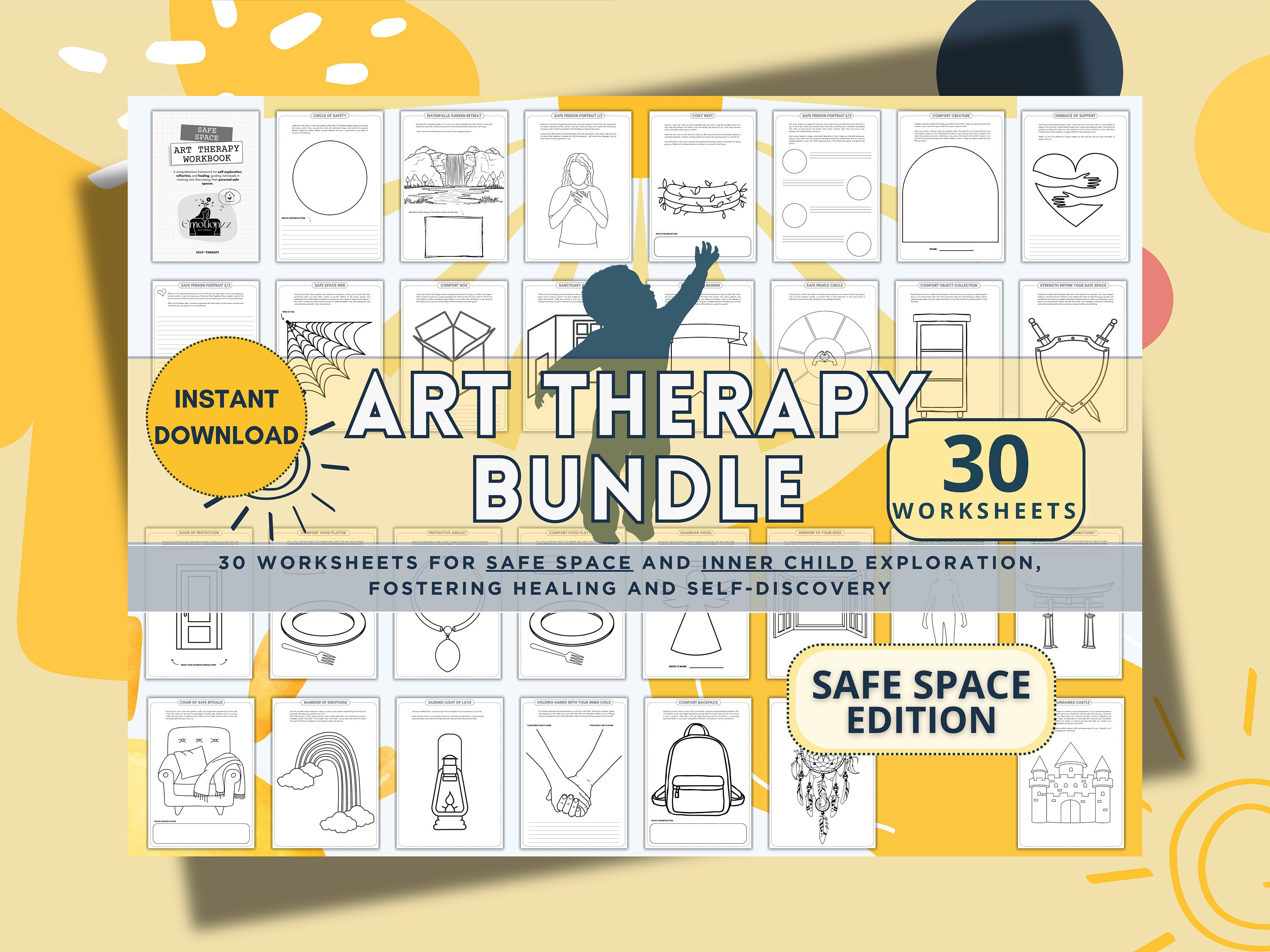 Therapy Mega Bundle, 190+ DBT Therapist Resources, Art Worksheets (PDF ...