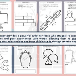 Art Therapy Worksheet Bundle for CBT Therapy Counseling Group Therapy ...