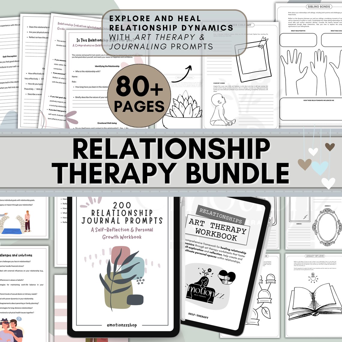 Relationship Therapy Bundle: Journal Prompts & Art Therapy (PDF) - Etsy