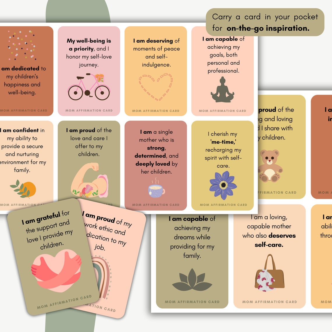 Single Mom Affirmation Cards: 40 Printable Flashcards (PDF) - Etsy
