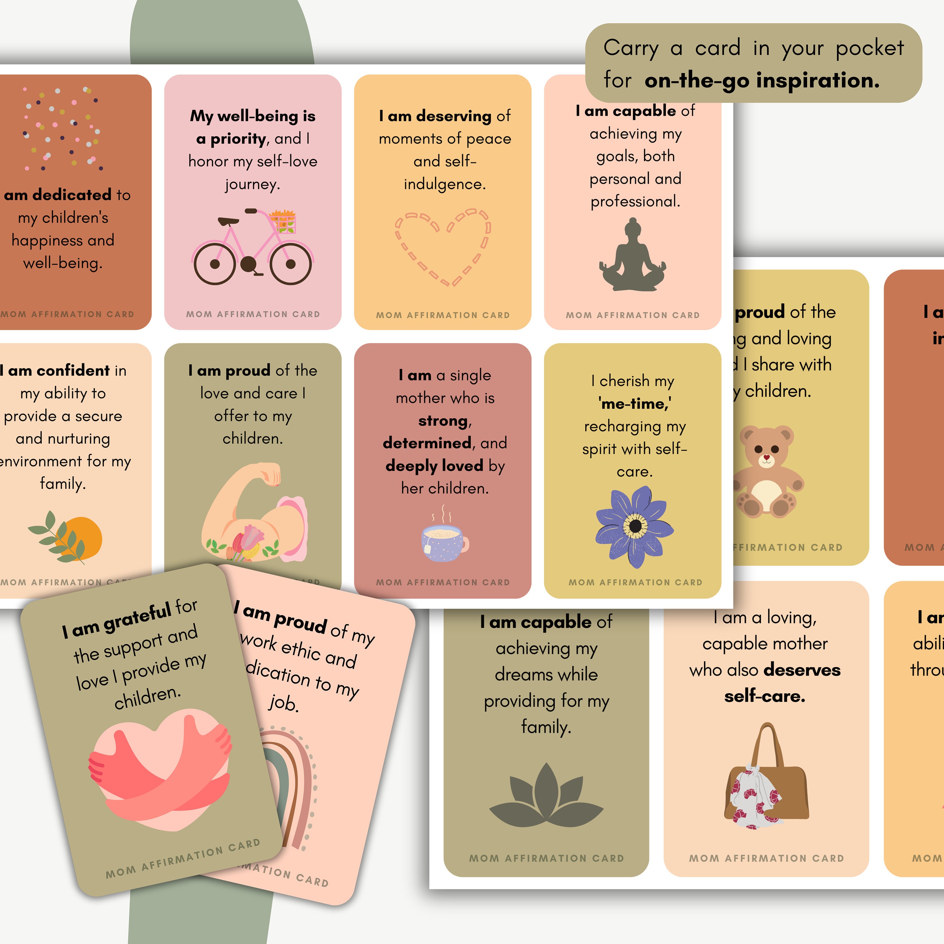 Single Mom Affirmation Cards: 40 Printable Flashcards (PDF) - Etsy