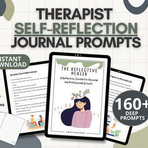 Guided Self Reflection Journaling Prompts for Therapists, Therapy ...