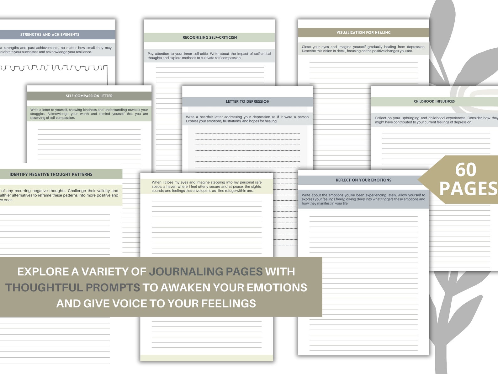 Art Therapy Workbook for Depression Healing, Mental Health Journal ...