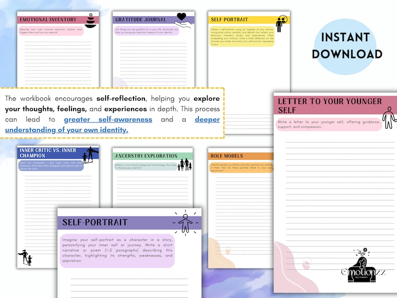 Mental Health Journal, Guided Self Discovery Workbook, Who Am I, Self ...
