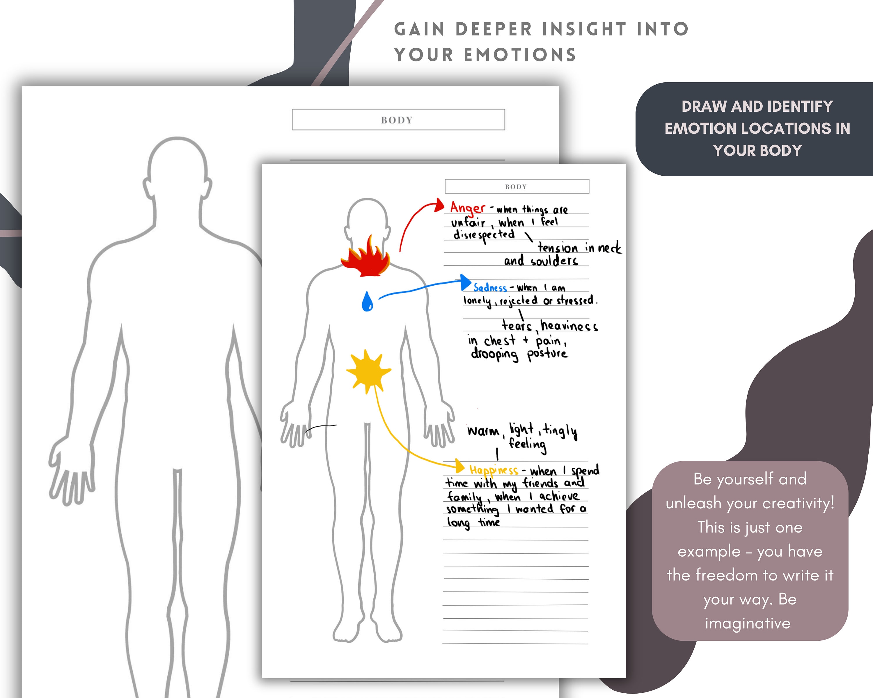 Therapy Worksheet Mental Health Tool, Self Help Resource for Emotional ...