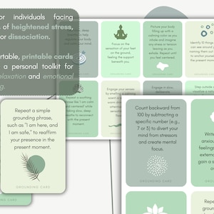 Anxiety Affirmations Coping Skill Cards, Mindfulness and Grounding ...