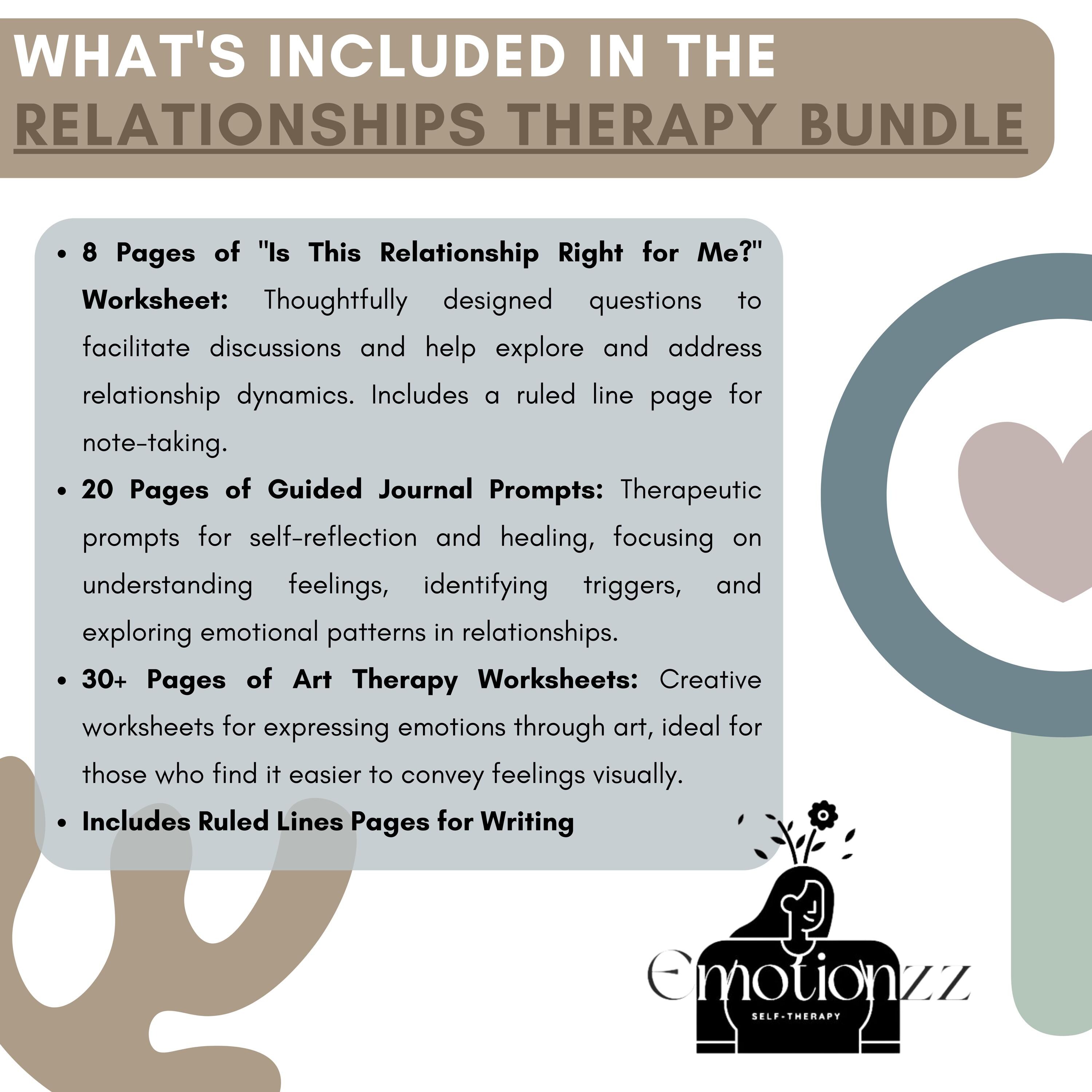 Relationship Therapy Bundle: Journal Prompts & Art Therapy (PDF) - Etsy