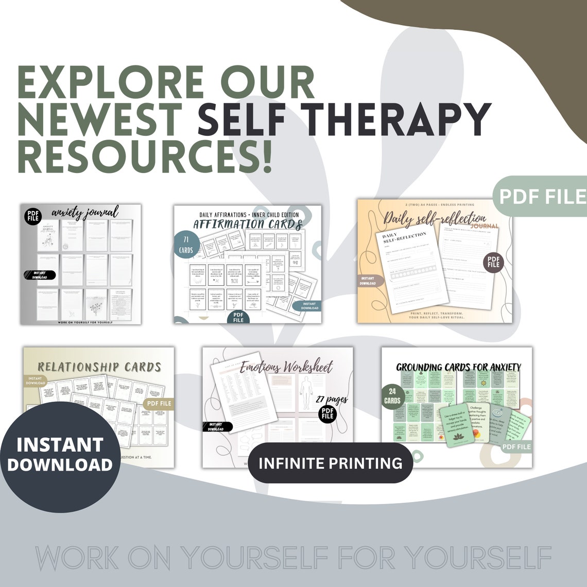 Mental Health Journal, Printable Anxiety Relief Worksheets, Self Help ...