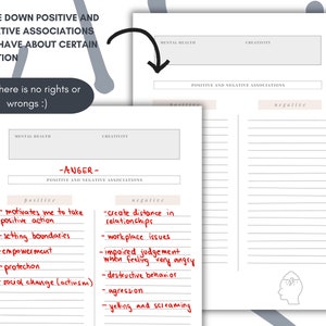 Therapy Worksheet Mental Health Tool, Self Help Resource for Emotional ...