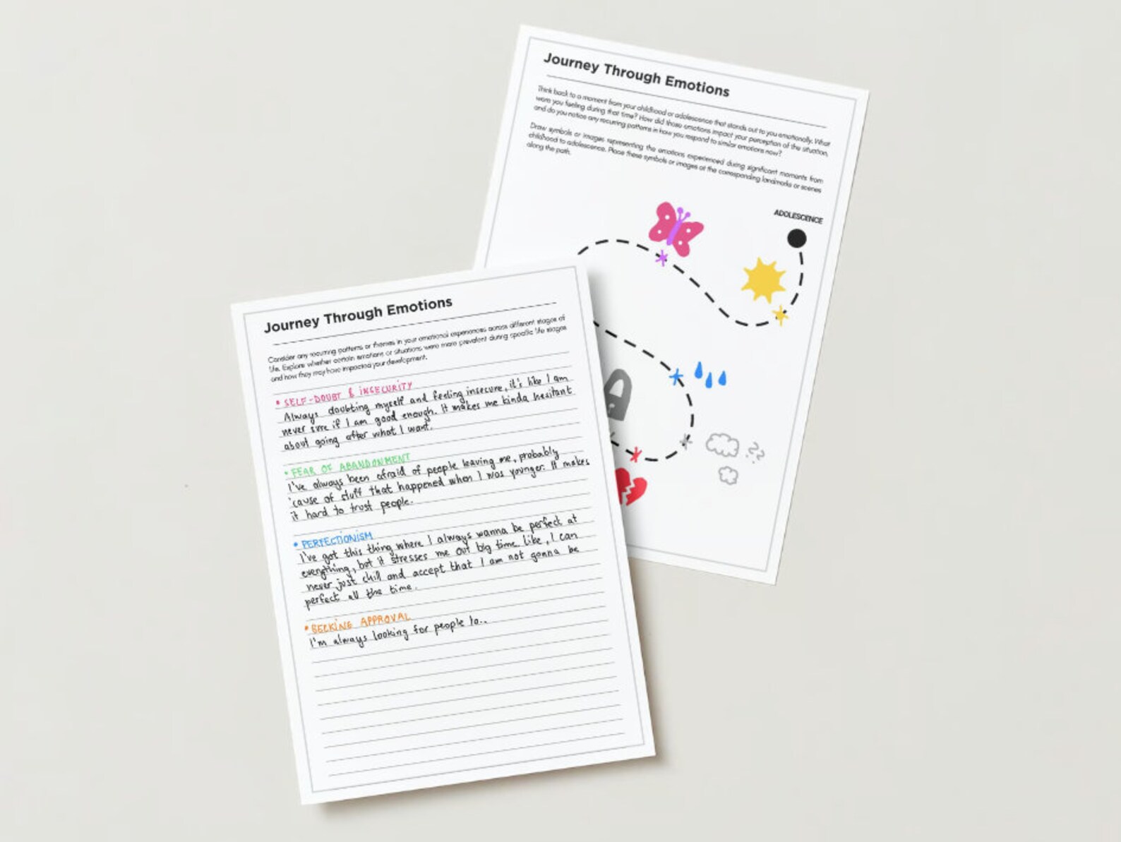 Art Therapy Worksheet Bundle for Emotion Exploration CBT Therapy ...