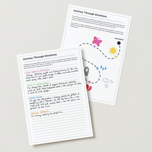 Art Therapy Worksheet Bundle for Emotion Exploration CBT Therapy ...