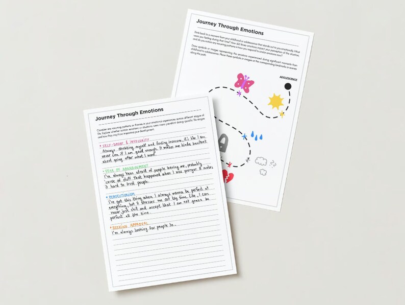 Art Therapy Worksheet Bundle for Emotion Exploration CBT Therapy ...