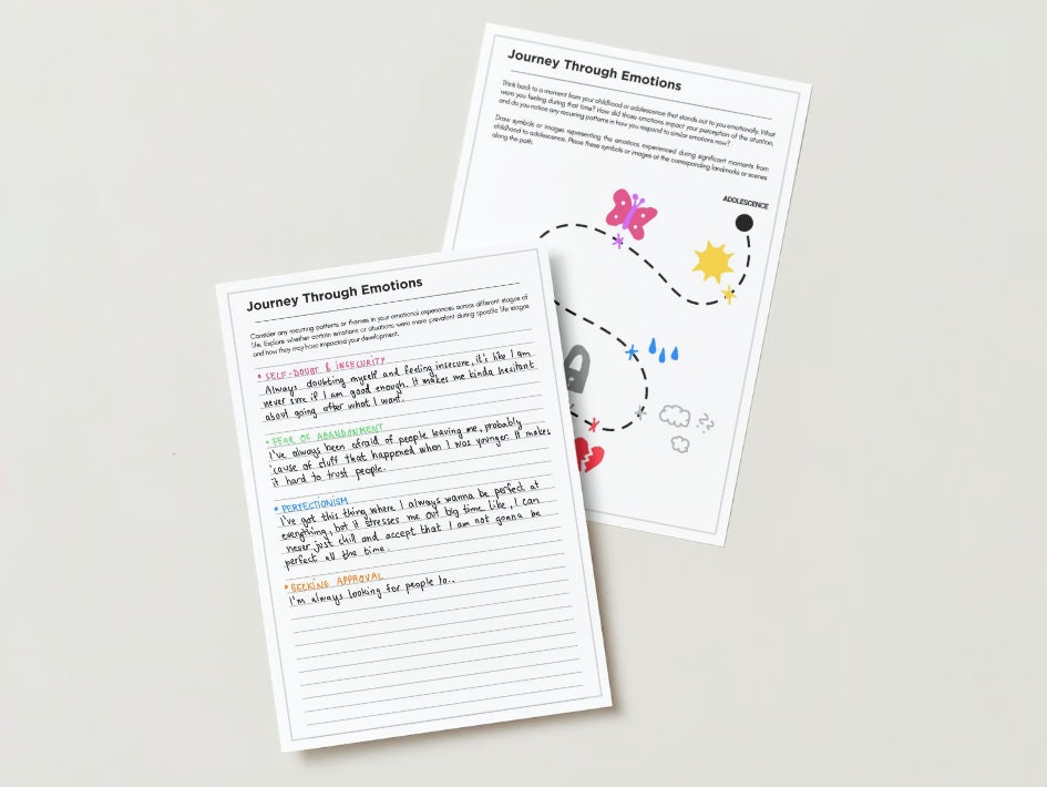 Art Therapy Worksheet Bundle for Emotion Exploration CBT Therapy ...